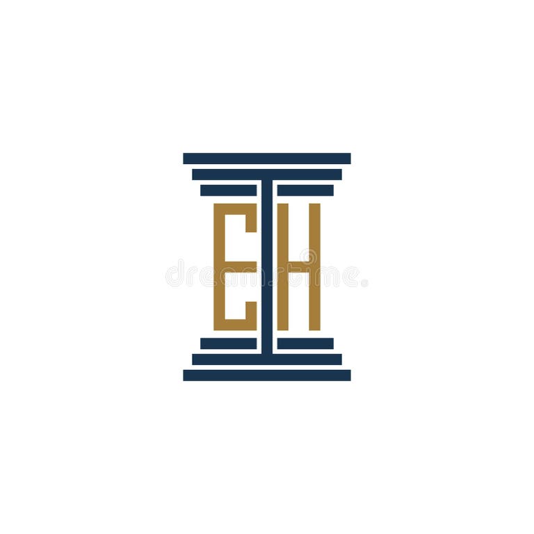 EH Law PILLAR Logo Design Vector Icon Stock Illustration - Illustration ...