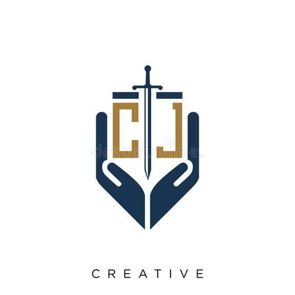 CJ Hand Sword Logo Design Symbol Stock Vector - Illustration of holding ...