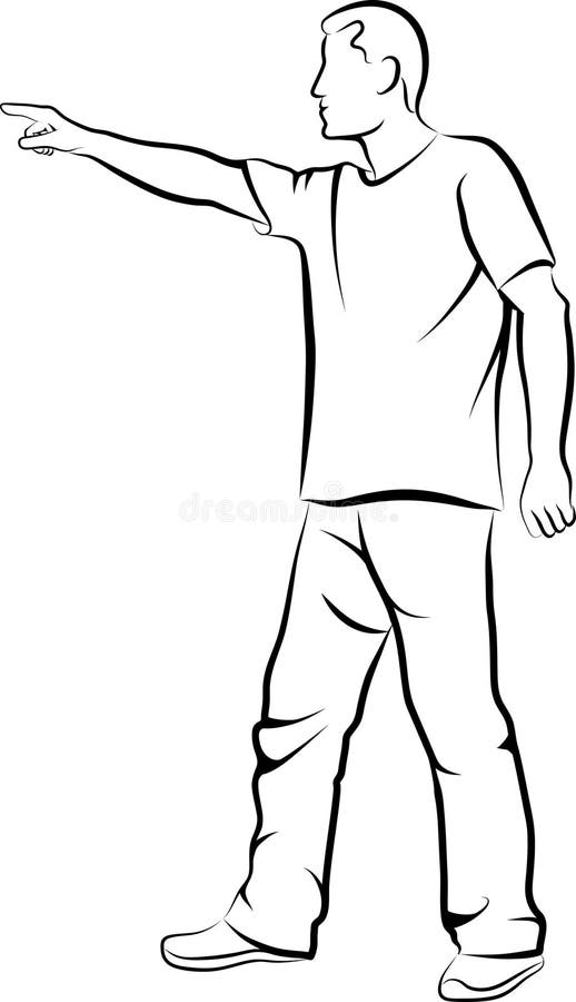 Sketc stock vector. Illustration of pointing, finger - 321226564