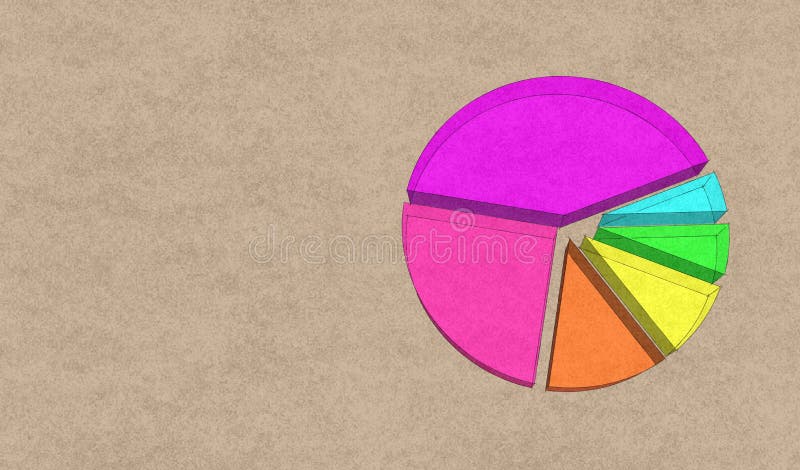 Sketch of 3d Pie Graph with Paper Background Stock Illustration ...