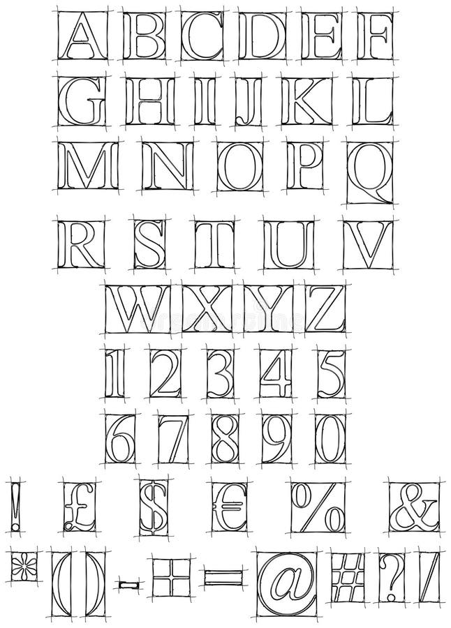 Sketch alphabet stock illustration. Illustration of read - 21074835