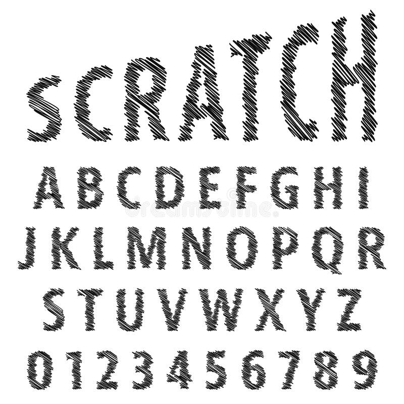 Sketch Alphabet Font Template Stock Vector - Illustration of brochure ...