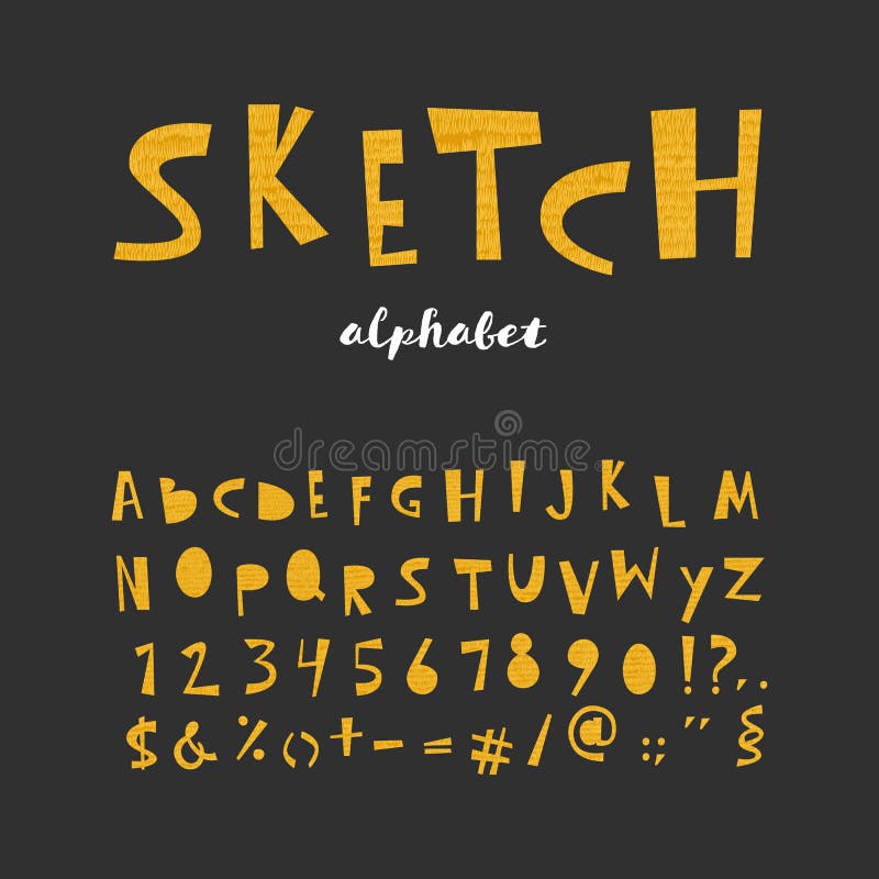 Sketch alphabet letters stock vector. Illustration of letter - 149608194