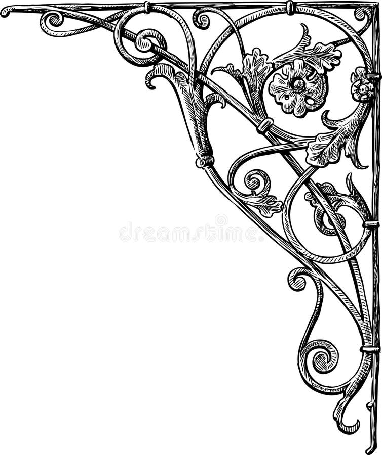 Sketch of a Decorative Corner in Art Nouveau Style Stock Vector ...