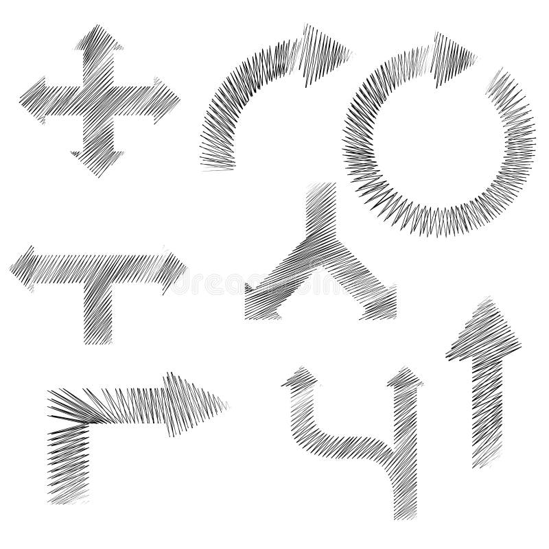 Sketch arrows stock illustration. Illustration of icon - 37069594