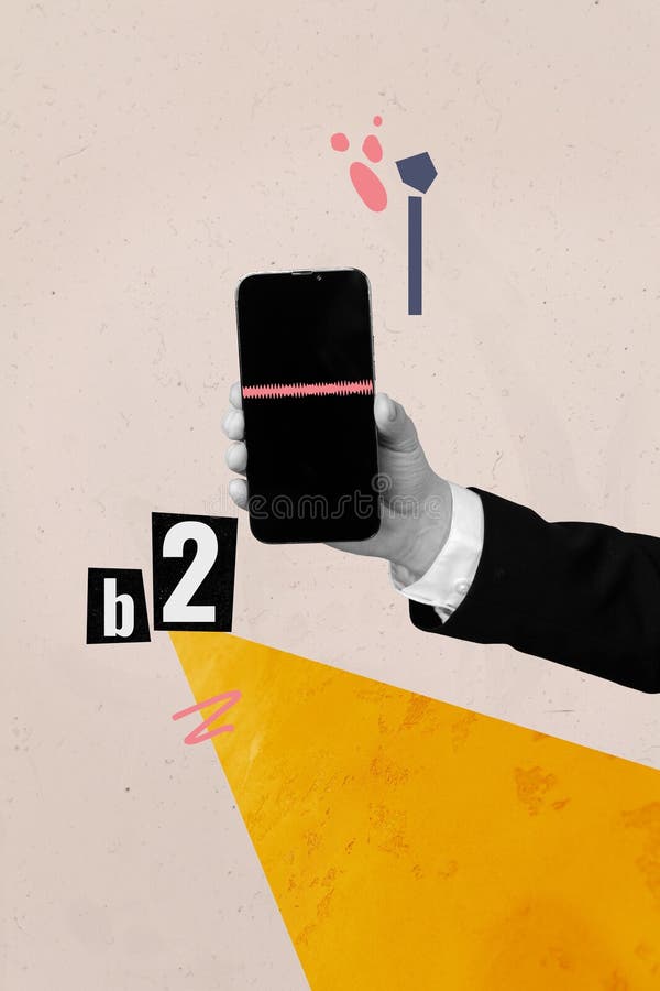 Sketch Art 3d Creative Collage of Hand Hold Modern Smartphone ...