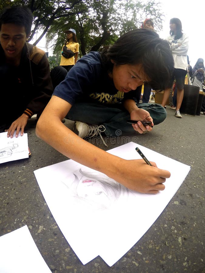 Sketch editorial stock photo. Image of street, java, indonesia - 53339663