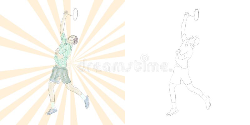 Sketch with the Athlete in Motion Stock Vector - Illustration of ...