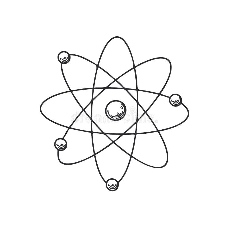Sketch Atomic Structure Icon. Sketch Atom Stock Vector - Illustration ...