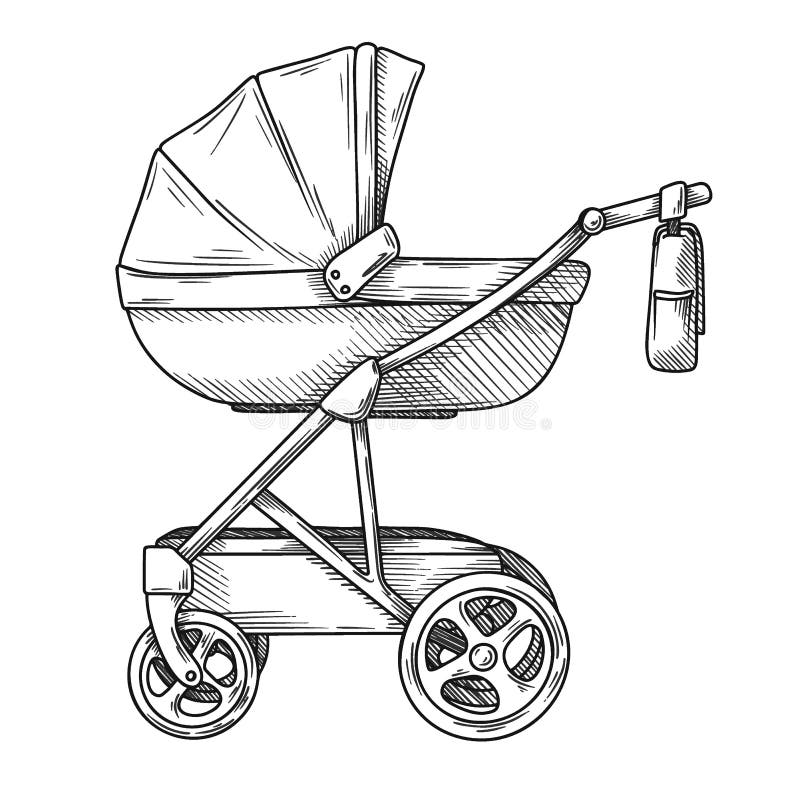 Sketch of a Baby Stroller. Sketch Vector Illustration Stock ...