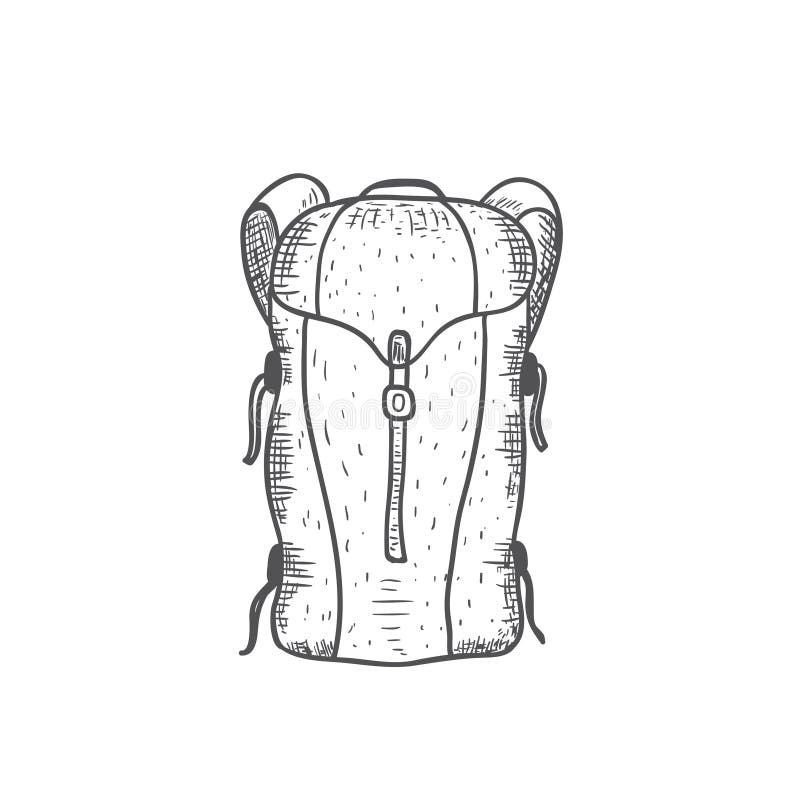 Sketch of Back Pack. Illustration for Travel and Wanderlust. Stock ...