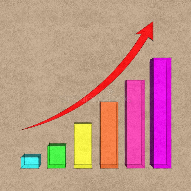 Sketch of a Bars Graph on Paper Stock Illustration - Illustration of ...
