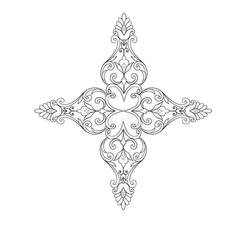 A Sketch of a Beautiful Symmetrical Pattern on a White Background ...