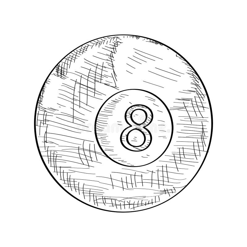 Sketch of a billiard ball stock vector. Illustration of sketch - 100746209