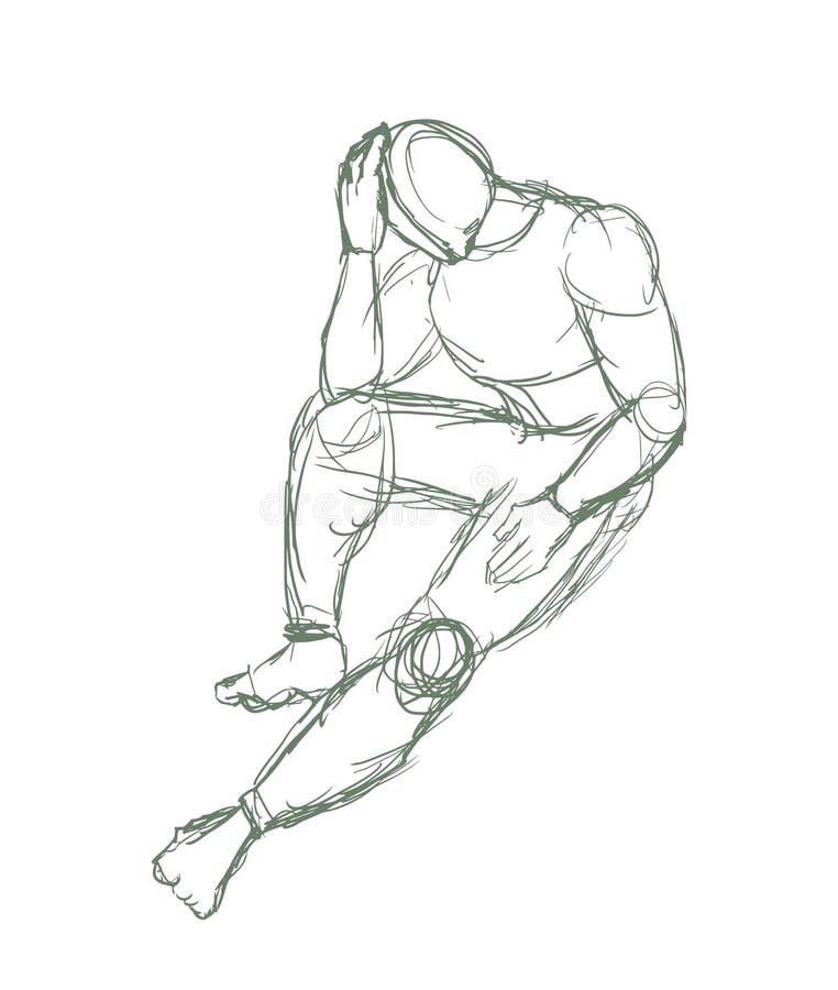 Sketch body man pose stock illustration. Illustration of person - 340999363