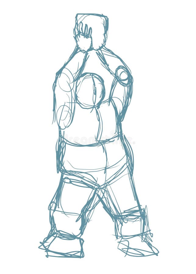 Sketch body pose draw stock illustration. Illustration of vector ...