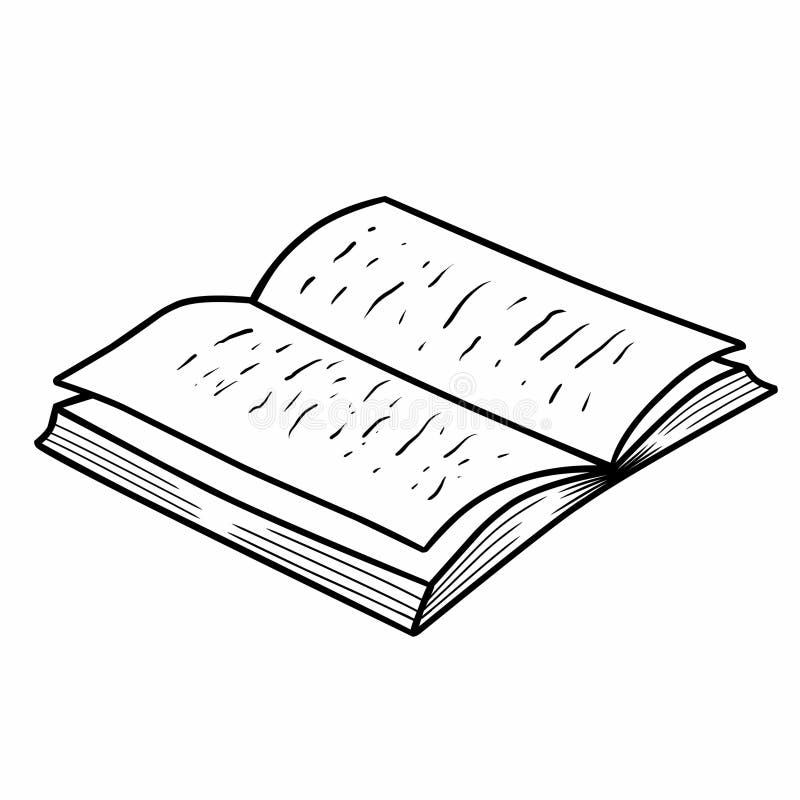 Sketch of Book Isolated on White Stock Illustration - Illustration of ...