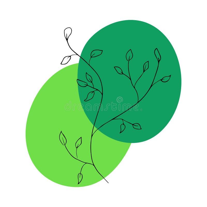 Sketch of Branches and Abstract Geometric Shapes Stock Vector ...