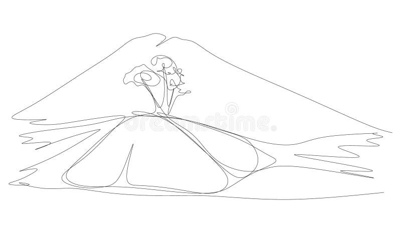 Sketch of a Bride and Mountain Stock Illustration - Illustration of ...