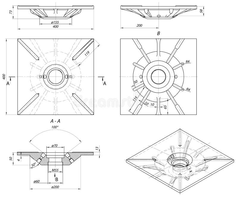 Sketch of Bushing. Vector Image Stock Vector - Illustration of ...