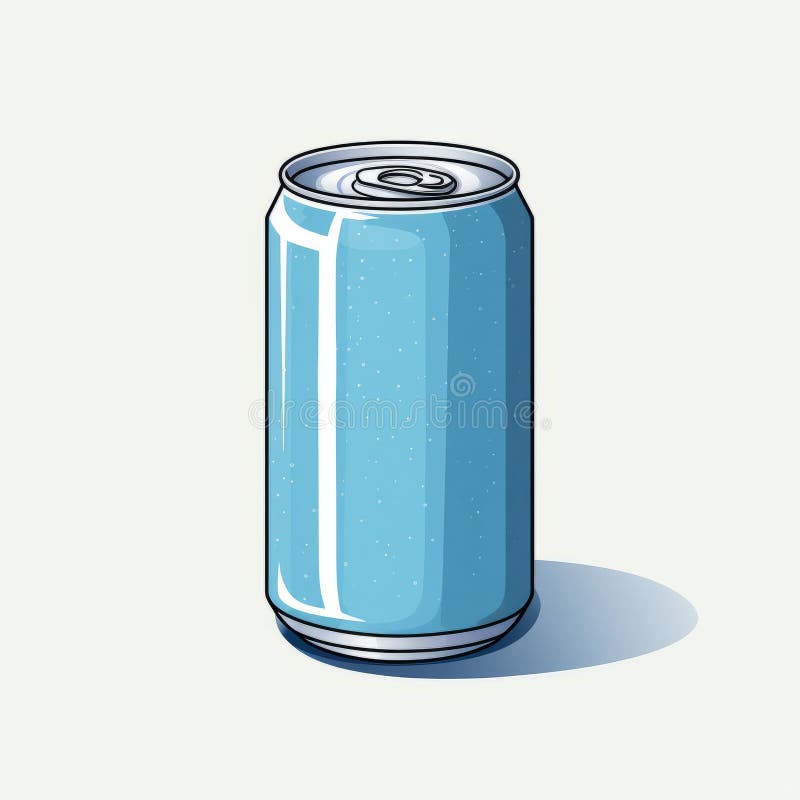 Vibrant Cartoon Illustration of a Blue Pop Can Stock Illustration ...