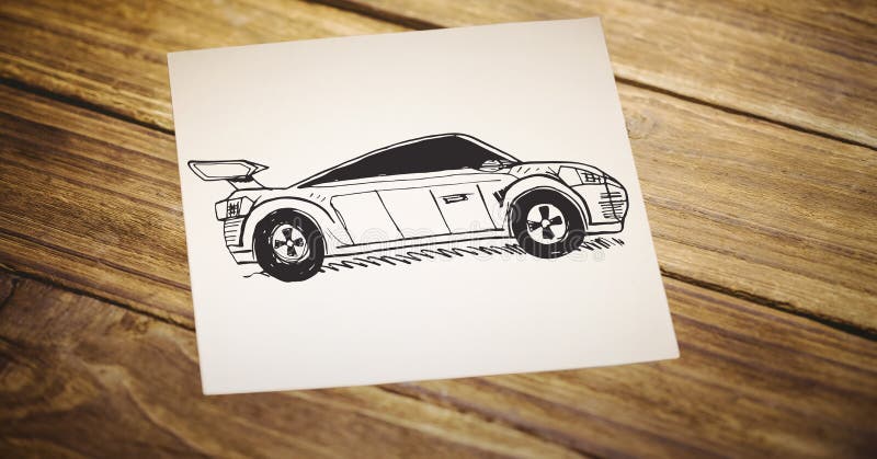 Sketch of car hand drawing stock image. Image of detail - 118854825