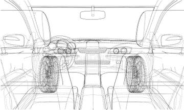 Car Interior Wireframe Stock Illustrations – 250 Car Interior Wireframe ...
