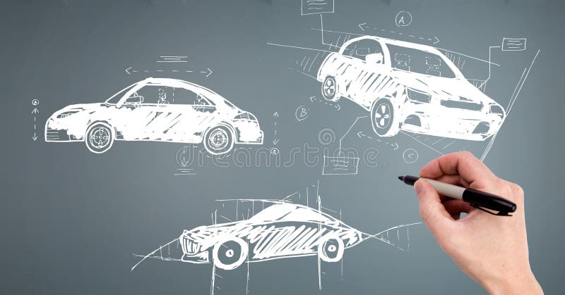 Sketch of Cars and Hand Drawing Stock Photo - Image of auto ...