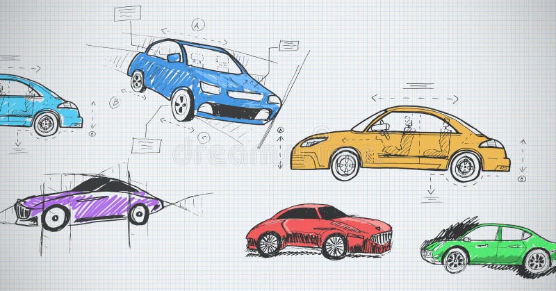 Sketch of Cars Hand Drawing Stock Photo - Image of sketching, sketch ...