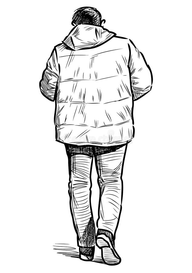 Walking person stock vector. Illustration of sketch, drawn - 35523892