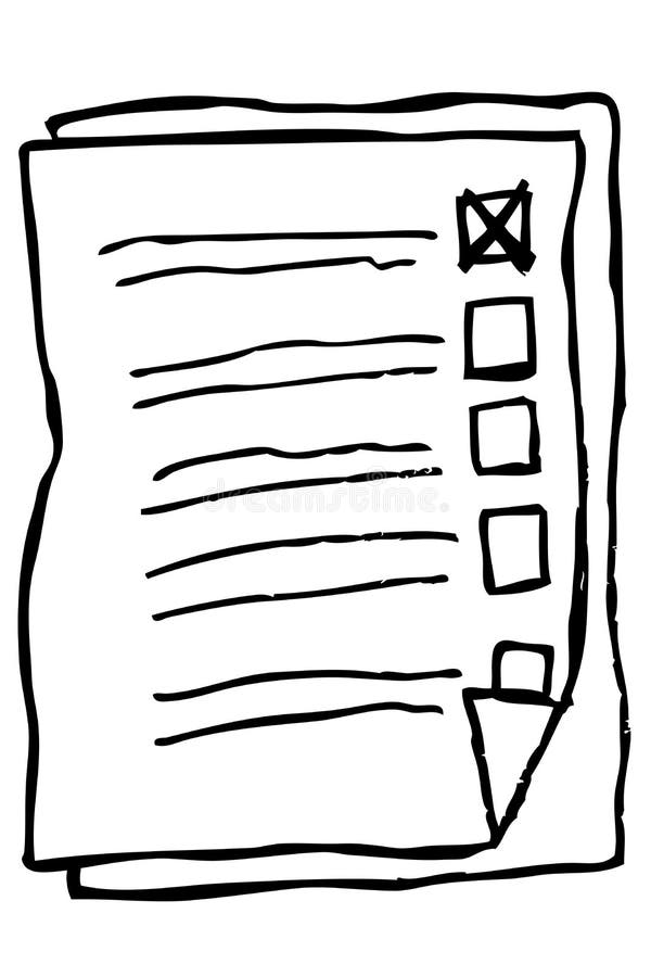 Sketch of Checklist, on White Stock Vector - Illustration of list ...