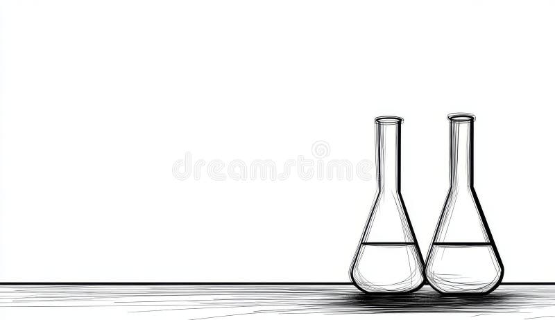 A Sketch of Chemical Science Flasks, Designed with a Single Continuous ...