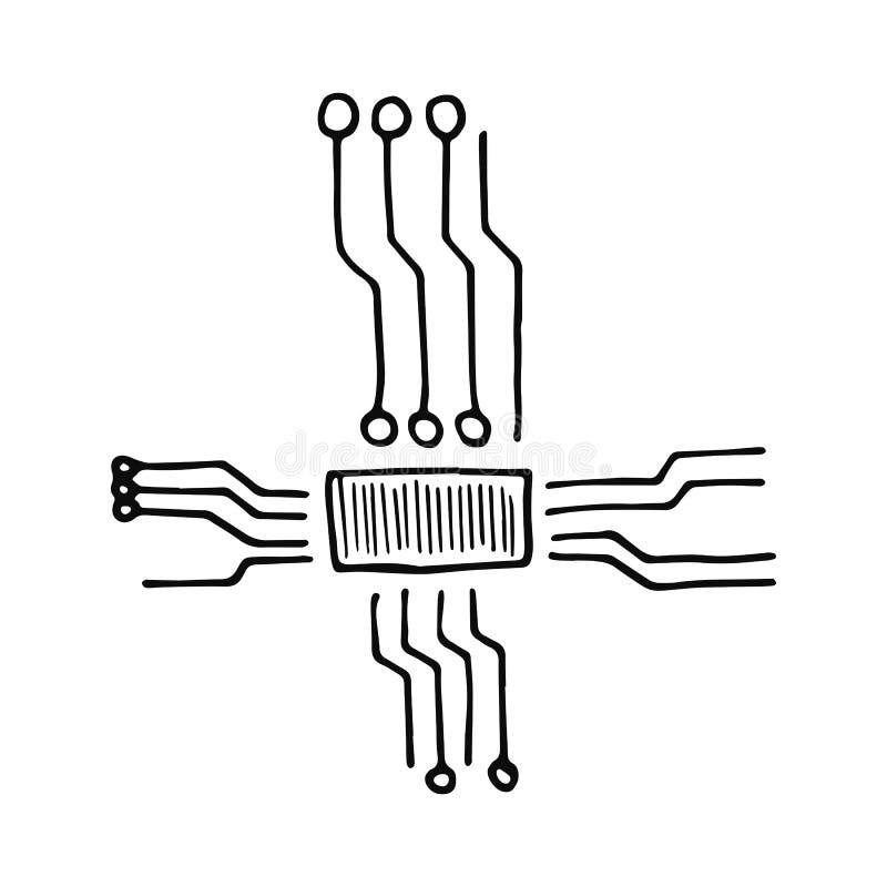 Sketch Chip Isolated On White Background Stock Vector - Illustration of ...