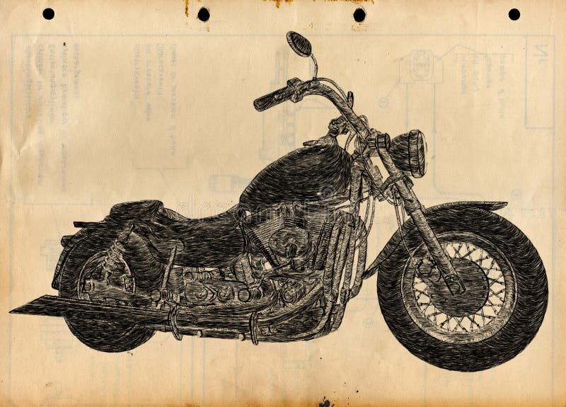 Sketch of a Chopper editorial photo. Illustration of iron - 7616726