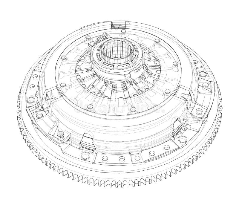 Sketch of Clutch Basket for the Car Stock Illustration - Illustration ...