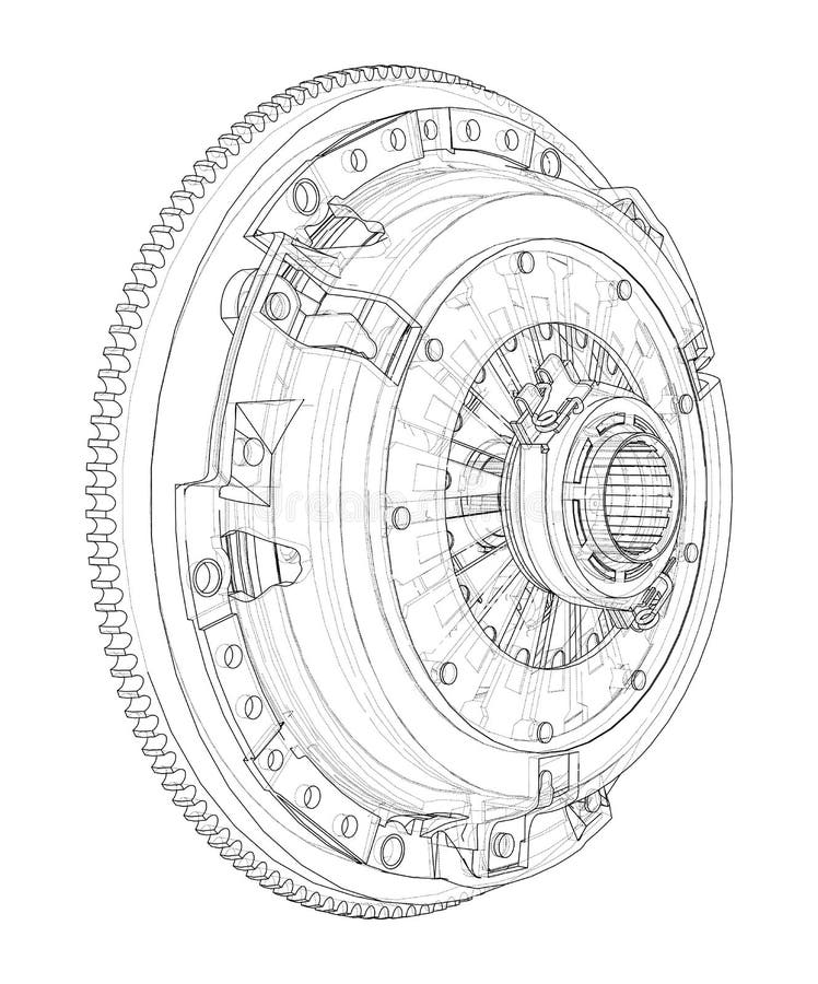 Sketch of Clutch Basket for the Car. Vector Stock Vector - Illustration ...