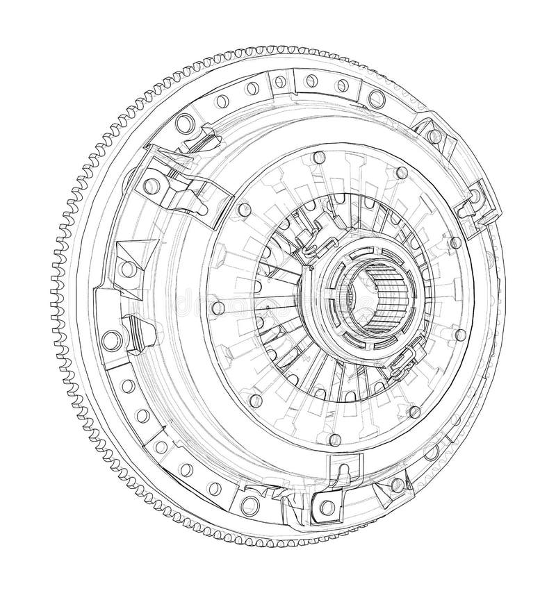 Sketch of Clutch Basket for the Car. Vector Stock Vector - Illustration ...