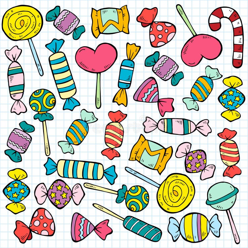 Wrapped Candies Pattern Stock Illustrations – 272 Wrapped Candies ...
