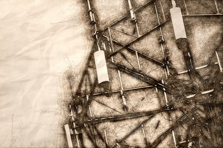 Communications Tower High Overhead Stock Illustrations – 21 ...