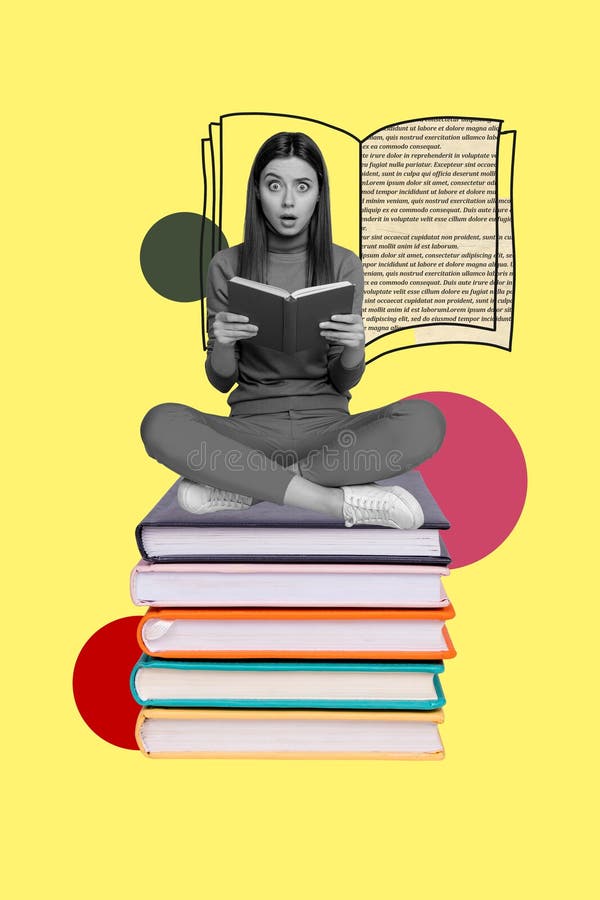 Sketch Composite 3D Photo Collage Trend Artwork of Education Learn Reader Student Hobby Young ...