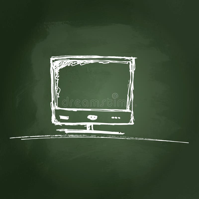 Sketch of a Computer Monitor Stock Vector - Illustration of hand ...