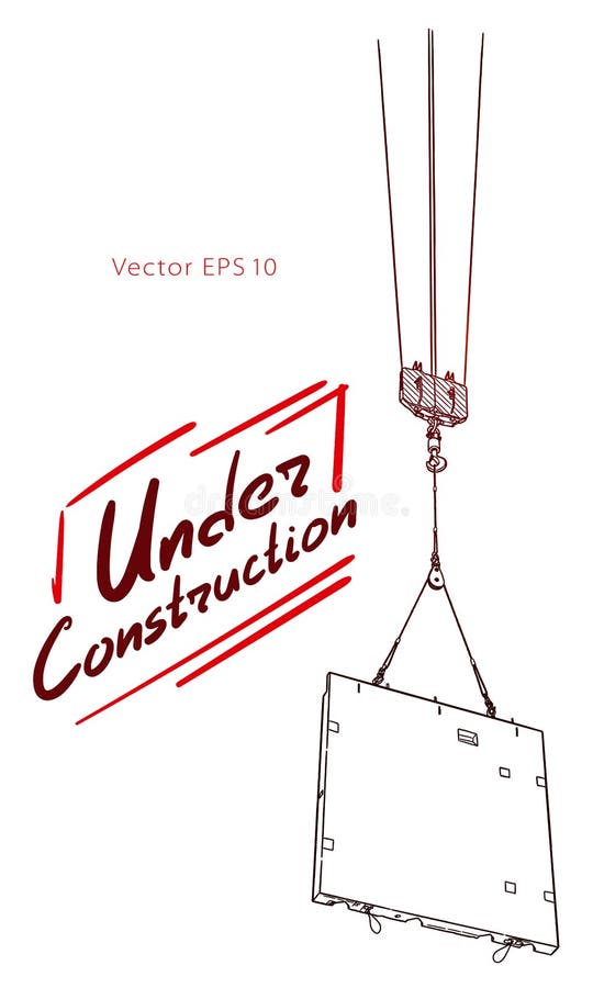 Sketch. Construction Crane Hook. Vector Hand Draw Stock Vector ...