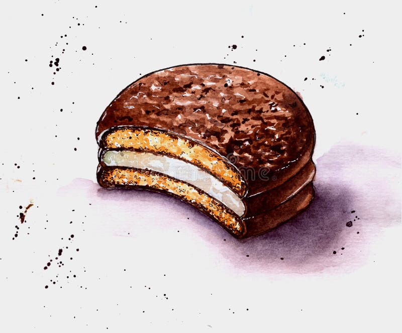 Choco pie stock illustration. Illustration of taste - 185166847