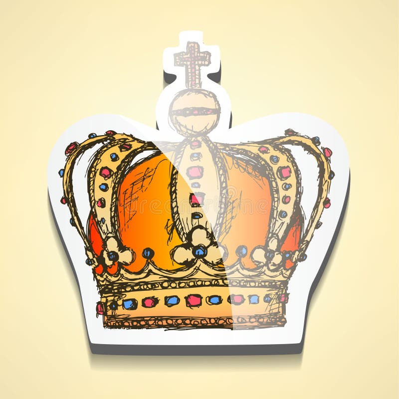 Sketch crown stick stock vector. Illustration of collection - 45950432