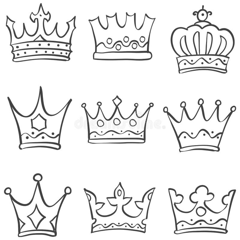 Various Sketch Crown Hand Draw Doodles Stock Vector - Illustration of ... Various Sketch Crown Hand Draw Doodles Stock Vector - Illustration of ...
