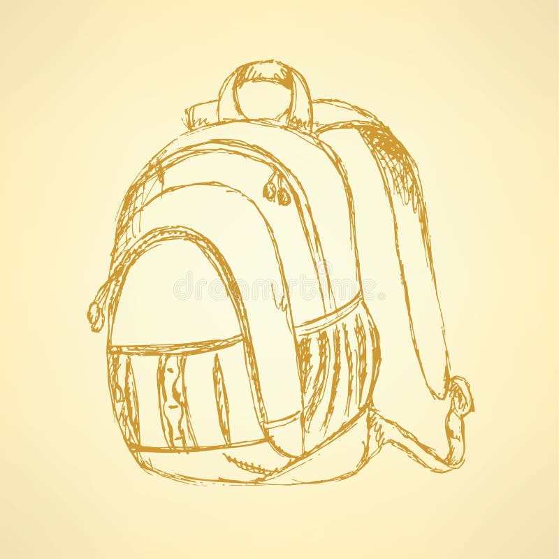 Sketch Cute School Backpack Stock Vector - Illustration of journey ...