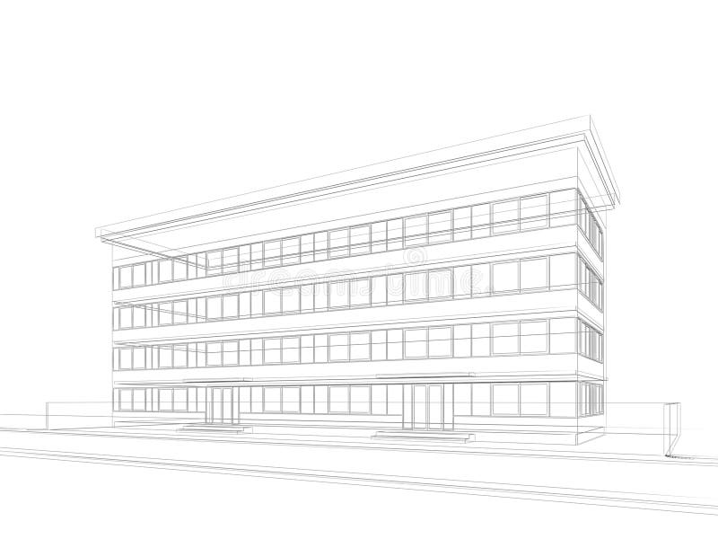 Sketch design of building stock illustration. Illustration of building ...