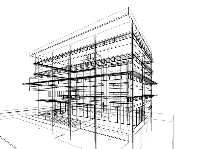 Sketch design of building stock illustration. Illustration of ...