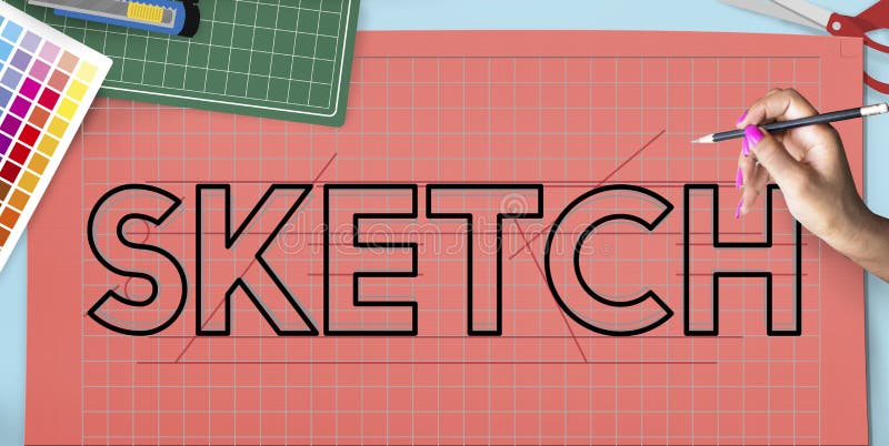 Sketch Design Designer Creative Idea Concept Stock Image - Image of ...