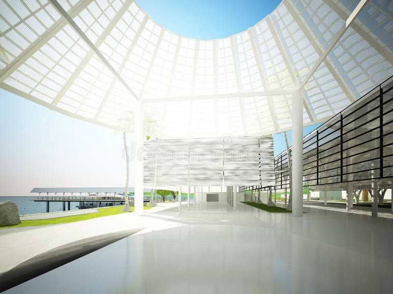 Sketch Design of Interior Hal Stock Illustration - Illustration of ...